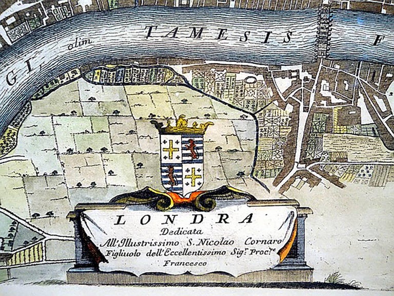 Vincenzo Maria Coronelli - Very Rare 17th Century Map of London ...