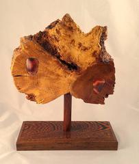 Bill Kasper - Cypress Burl Wood Table with Turquoise Inlays, Mixed ...