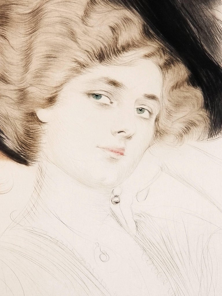 Paul César Helleu - Femme Au Chapeau For Sale at 1stDibs