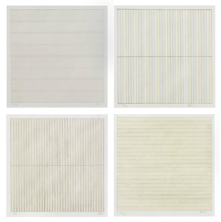 Agnes Martin - Untitled (Suite of four lithographs) For Sale at 1stDibs