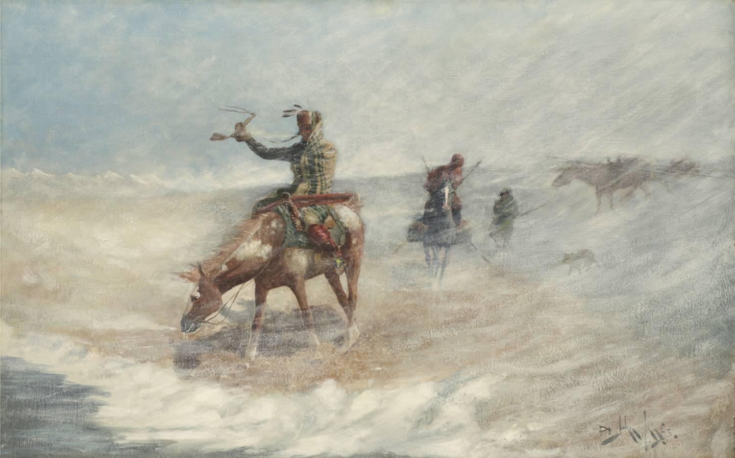 John Innes - Braving the Blizzard For Sale at 1stDibs | blizzard painting