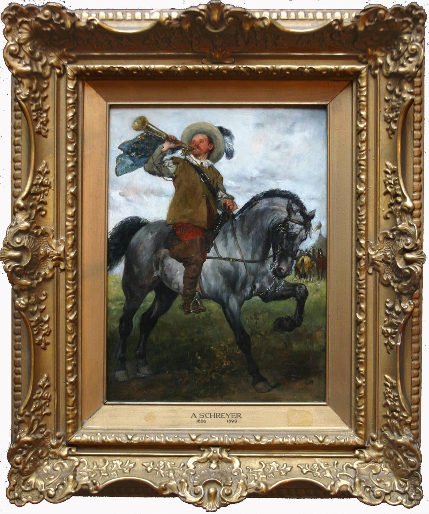 Adolf Schreyer - The Bugler For Sale at 1stDibs