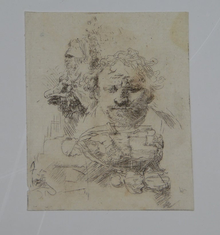 Rembrandt van Rijn - Sheet of studies with the head of the artist For ...
