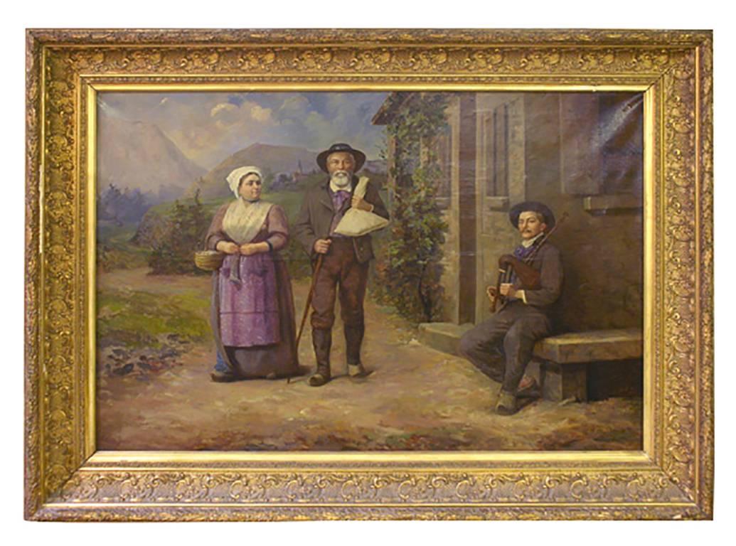 Pierre Henri Chenut - Large 19th Century French Oil on Canvas Painting ...