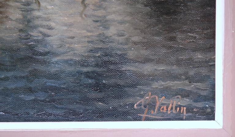 Robert Vallin - Late 19th Century Venice Oil Painting in Gilt Frame ...