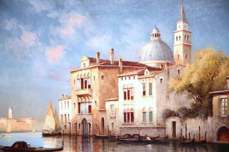 Robert Vallin - Late 19th Century Venice Oil Painting in Gilt Frame ...