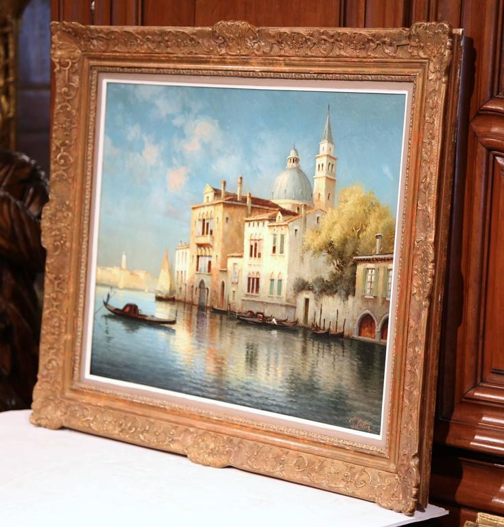 Robert Vallin - Late 19th Century Venice Oil Painting in Gilt Frame ...