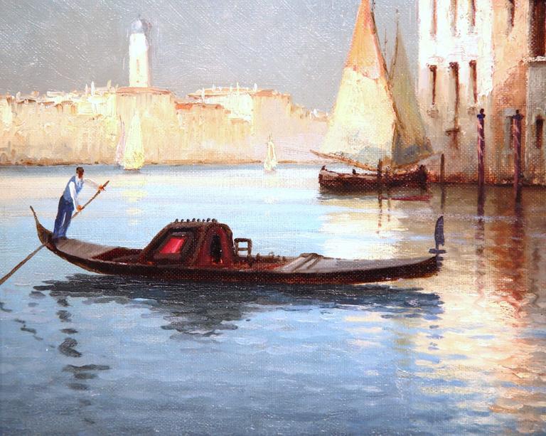 Robert Vallin - Late 19th Century Venice Oil Painting in Gilt Frame ...