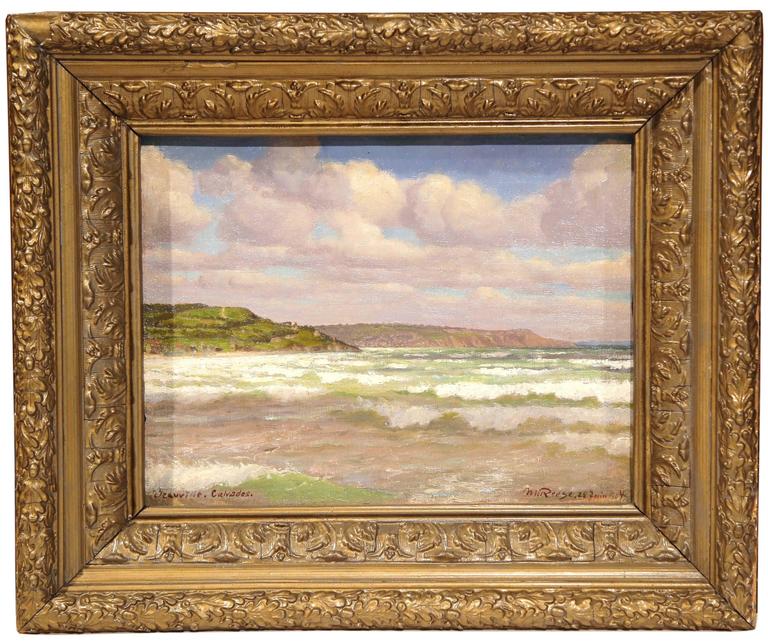 Marx Reese - Early 20th Century Framed Oil on Board Deauville Painting ...