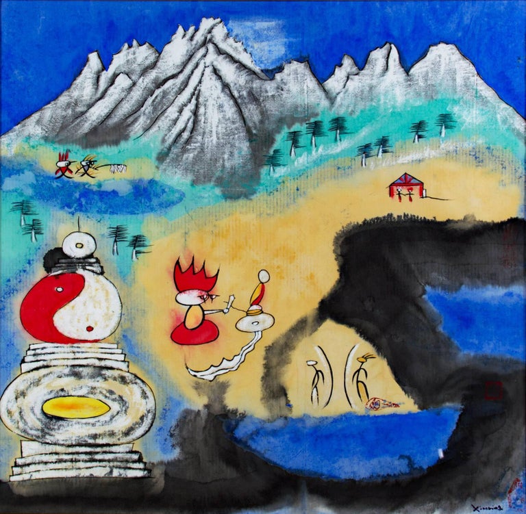 Xiao Ming - "Life is Here," a Mixed Media Art on Paper signed by Xiao ...
