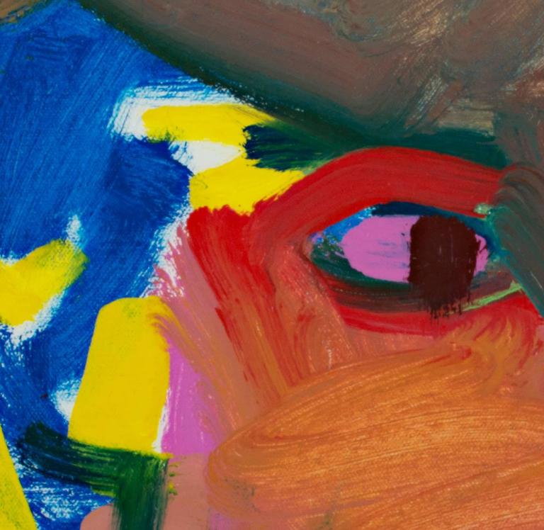 Matthew Schaefer - "Pan, " a Colorful Expressionist Oil Painting signed ...