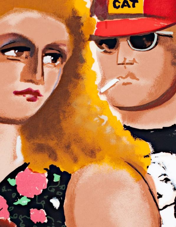 Lester Johnson - 'Street Scene With City and Building' original ...