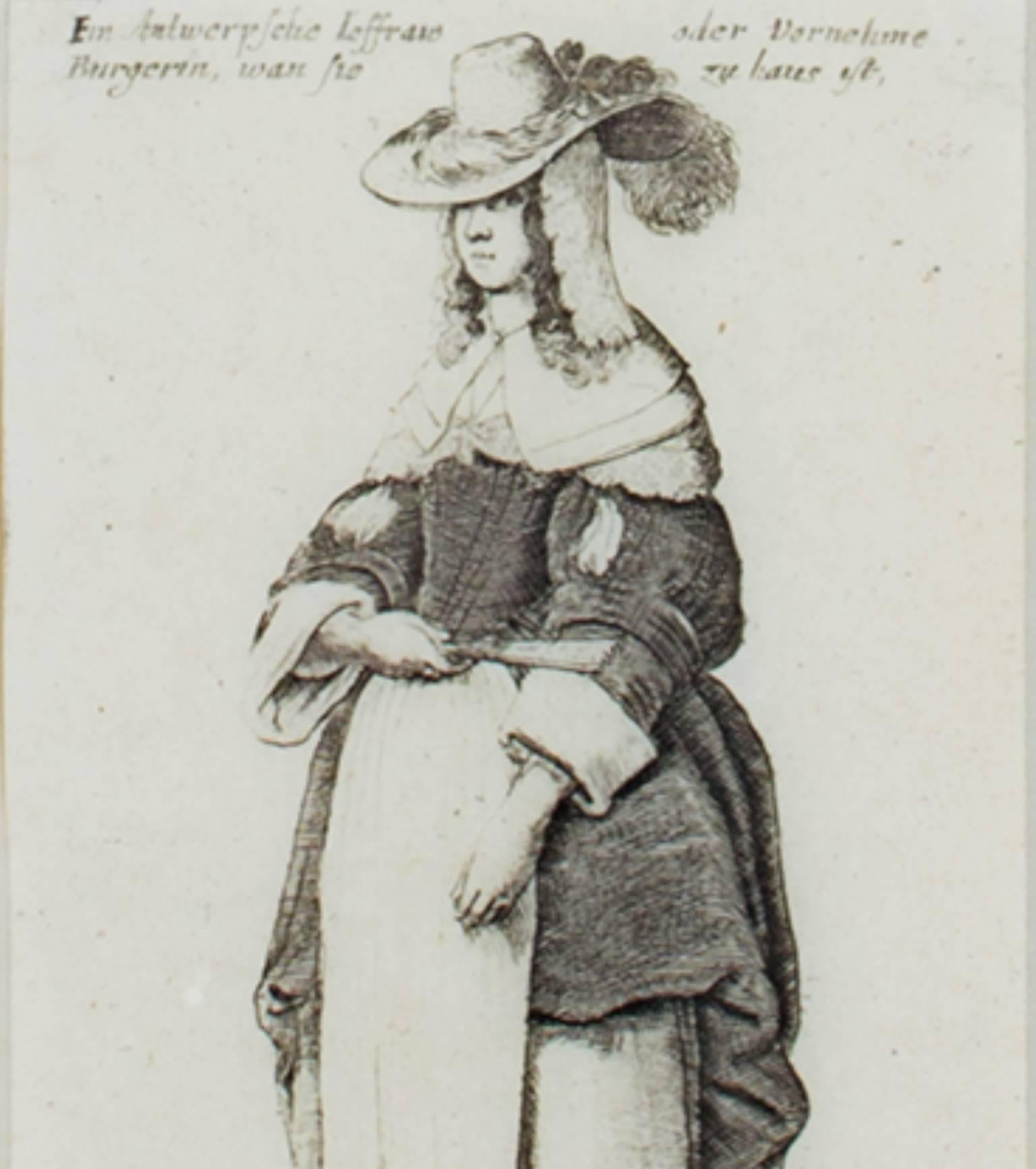 Wenceslaus Hollar - "Woman in a European National Dress, " original ...