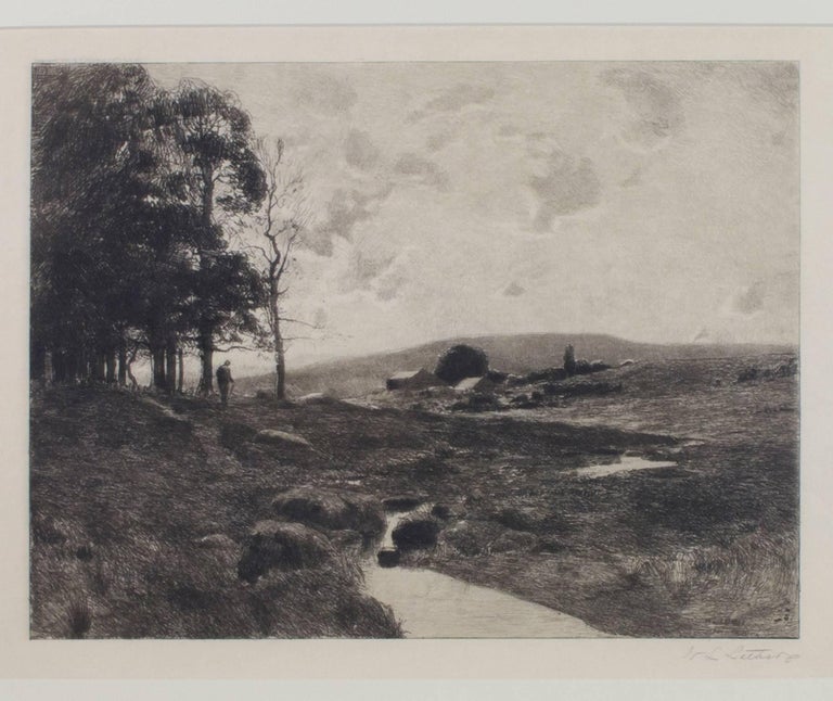 William Langson Lathrop - "Walking the Land, " an Etching signed by ...