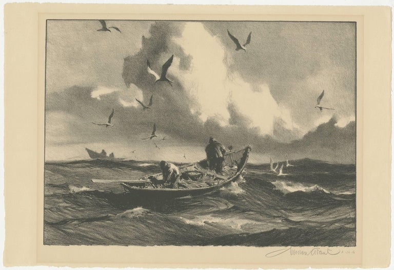 Gordon Grant - "Seagulls and Fishermen" Original Lithograph signed by ...