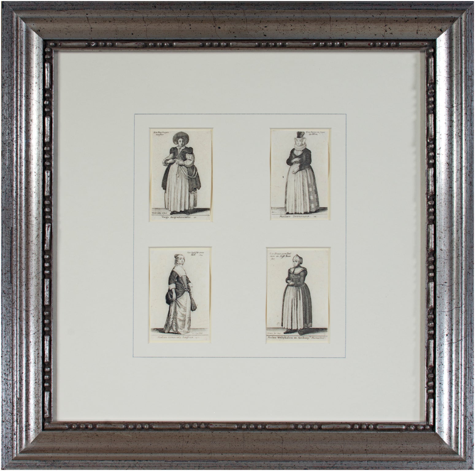 Wenceslaus Hollar - Four original etchings of women from 'Aula Veneris ...