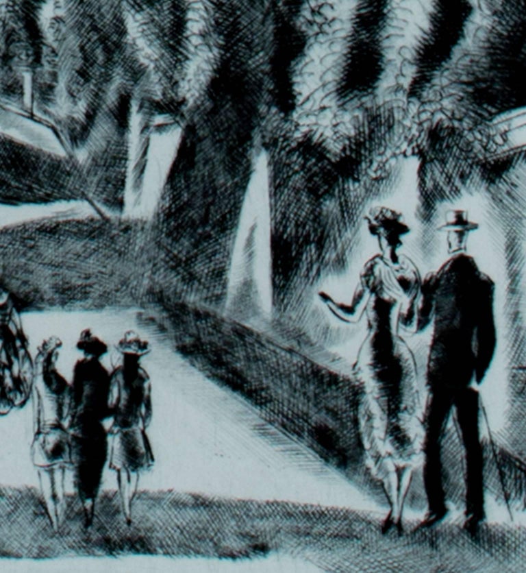 Hermine David - "Passage a Village, " Original Drypoint signed by ...