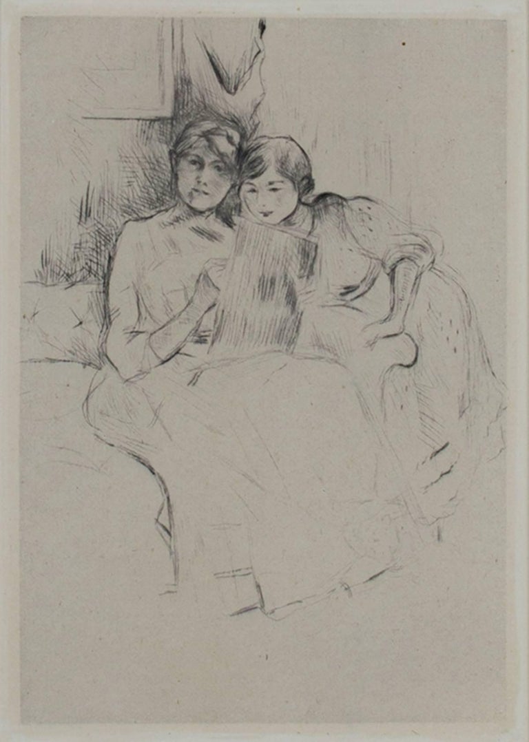 Berthe Morisot - "The Drawing Lesson," Original Drypoint Portrait by ...