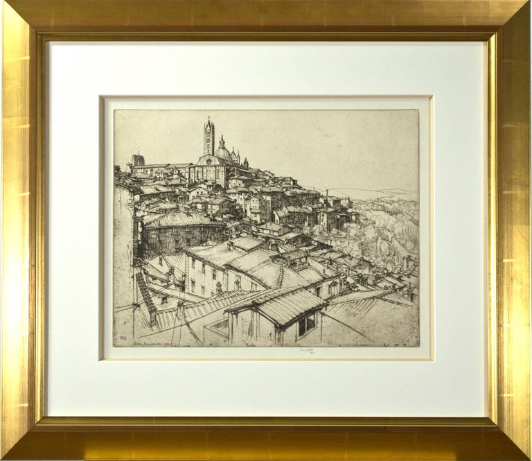 Ernest David Roth - "Siena From a Window, " Original Etching signed by ...