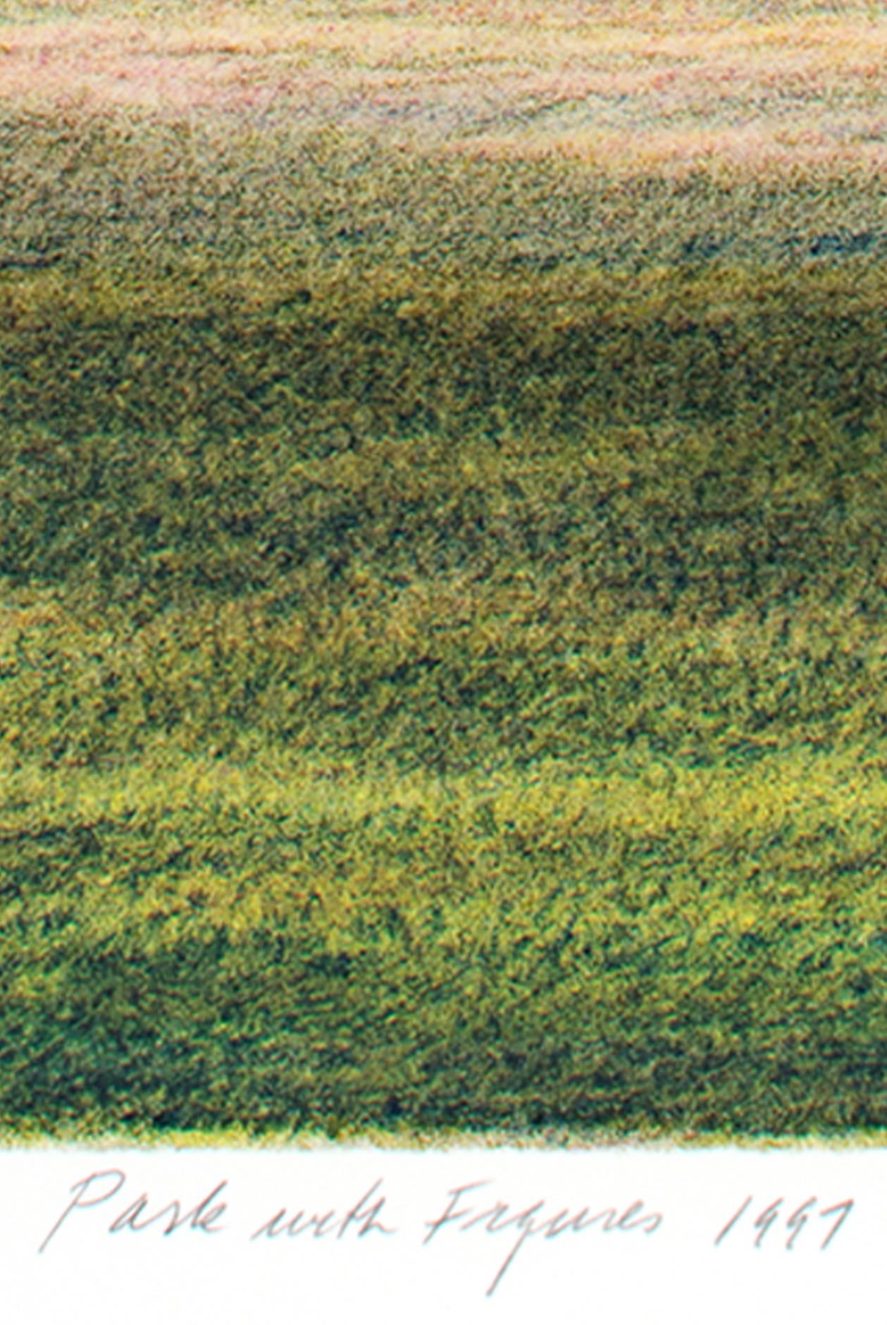 Harold Altman - "Park With Figures, " Original Color Lithograph signed ...