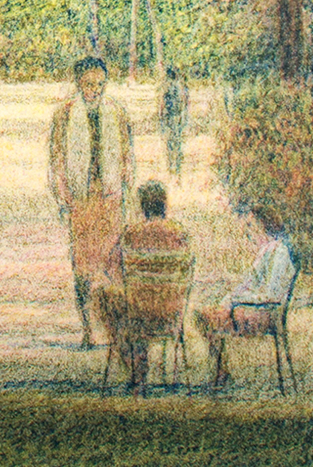 Harold Altman - "Park With Figures, " Original Color Lithograph signed ...