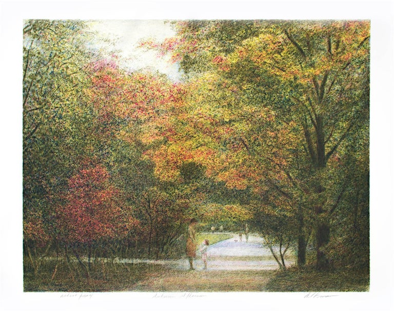 Harold Altman - "Autumn Afternoon," Original Color Lithograph signed by ...