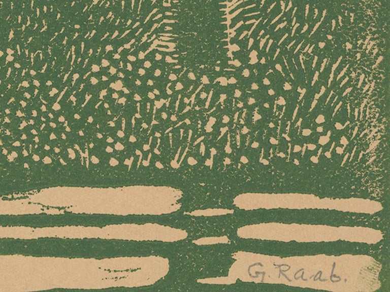 George Raab - "Solitude," Linoleum Block Print signed by George Raab ...