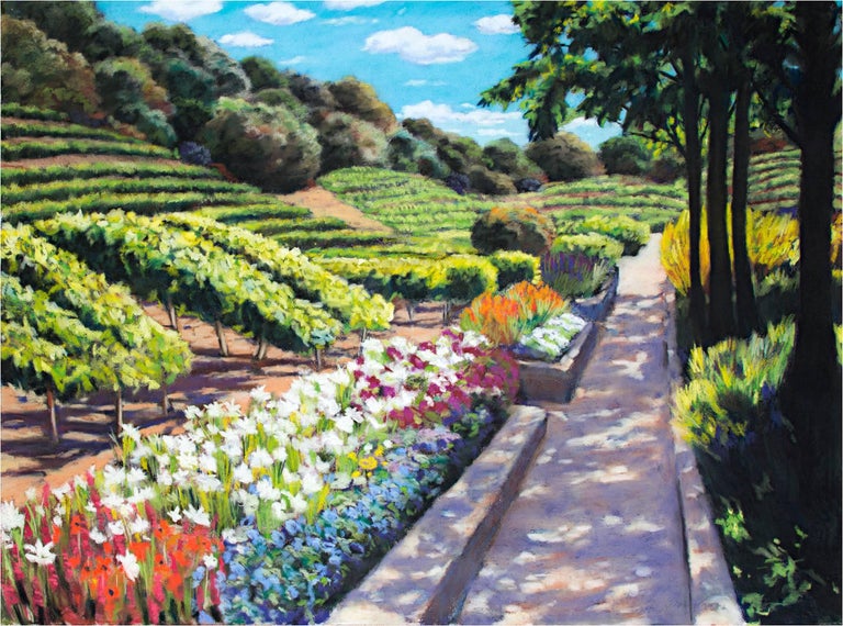 Victoria Ryan - "In The Beginning 5," Pastel Groomed Garden Landscape ...