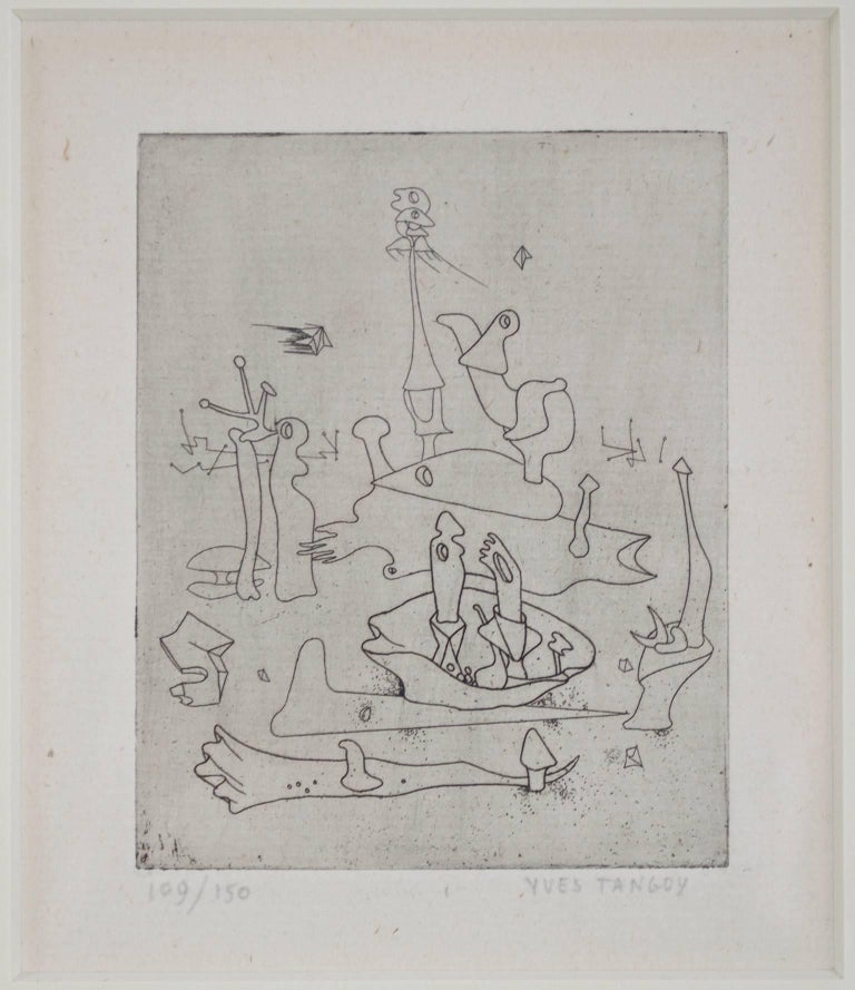 Yves Tanguy - "Solidarity, " Etching of an Surrealist Landscape signed ...