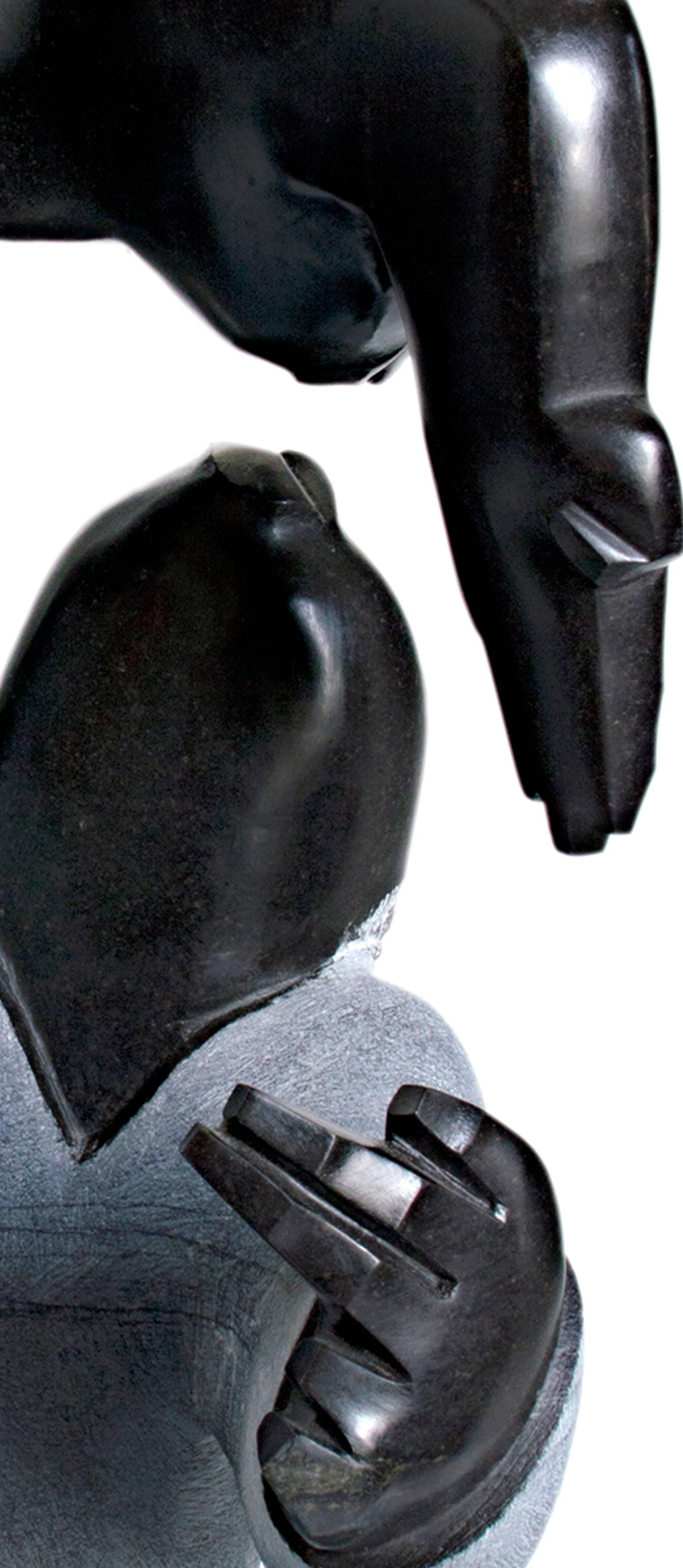 Ambrose Mashaya - "Mother and Acrobat, " Springstone Sculpture signed ...