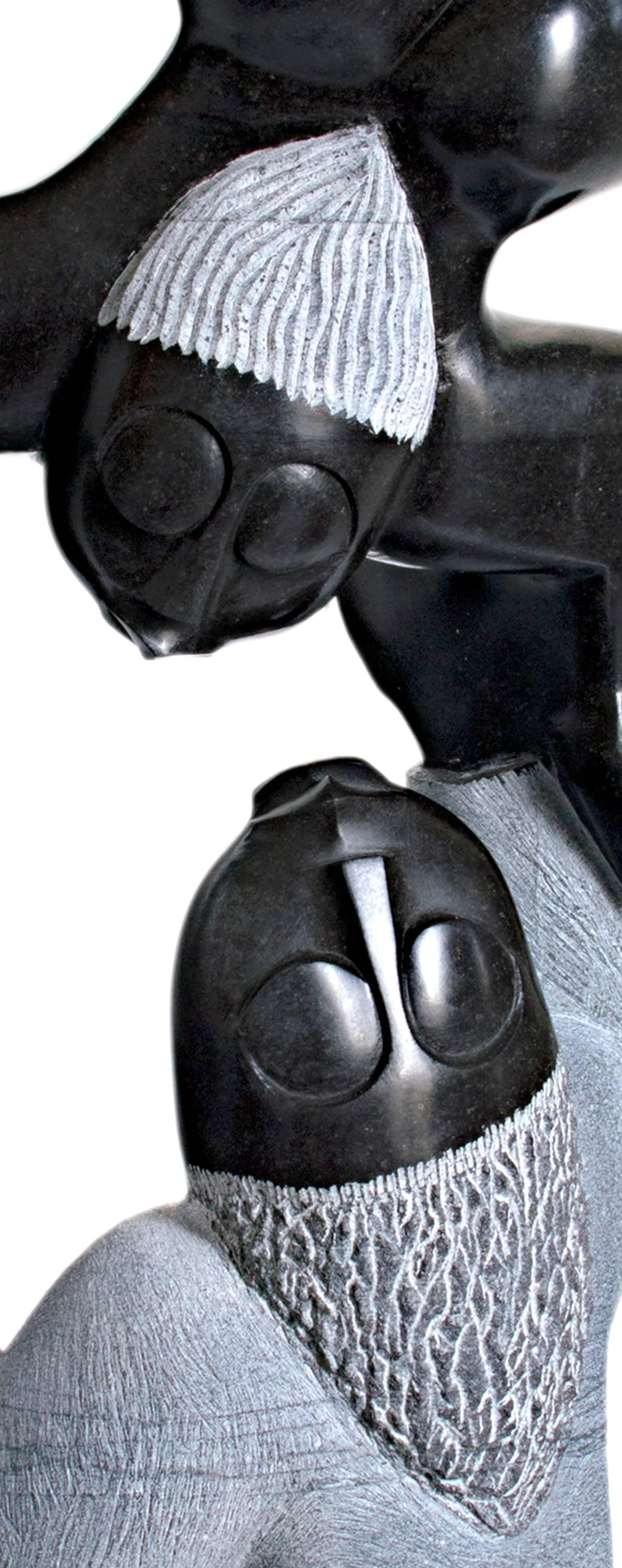 Ambrose Mashaya - "Mother and Acrobat, " Springstone Sculpture signed ...