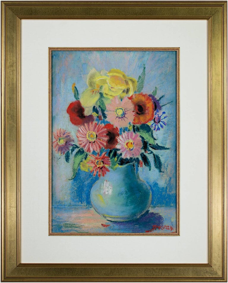 Francesco Spicuzza - Flowers in Blue Vase at 1stDibs