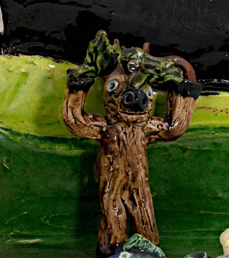 Bill Reid - "Fugitive Deer Posing as Lawn Sculpture," Ceramic signed by ...