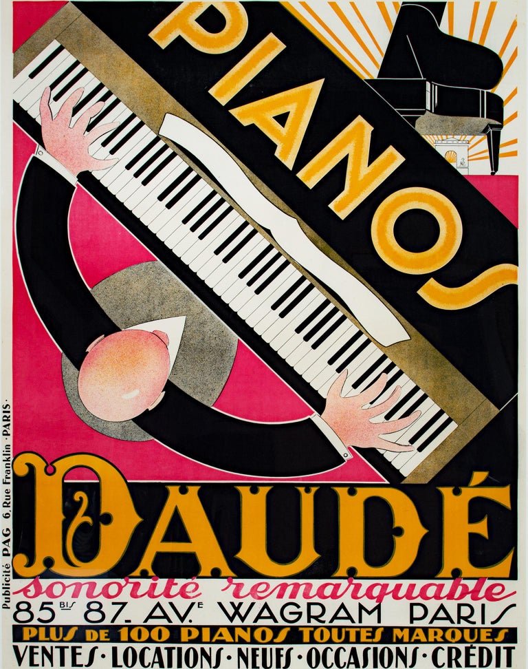 Andre Daude - Large Original Vintage 1920s Art Deco Advertising Poster ...