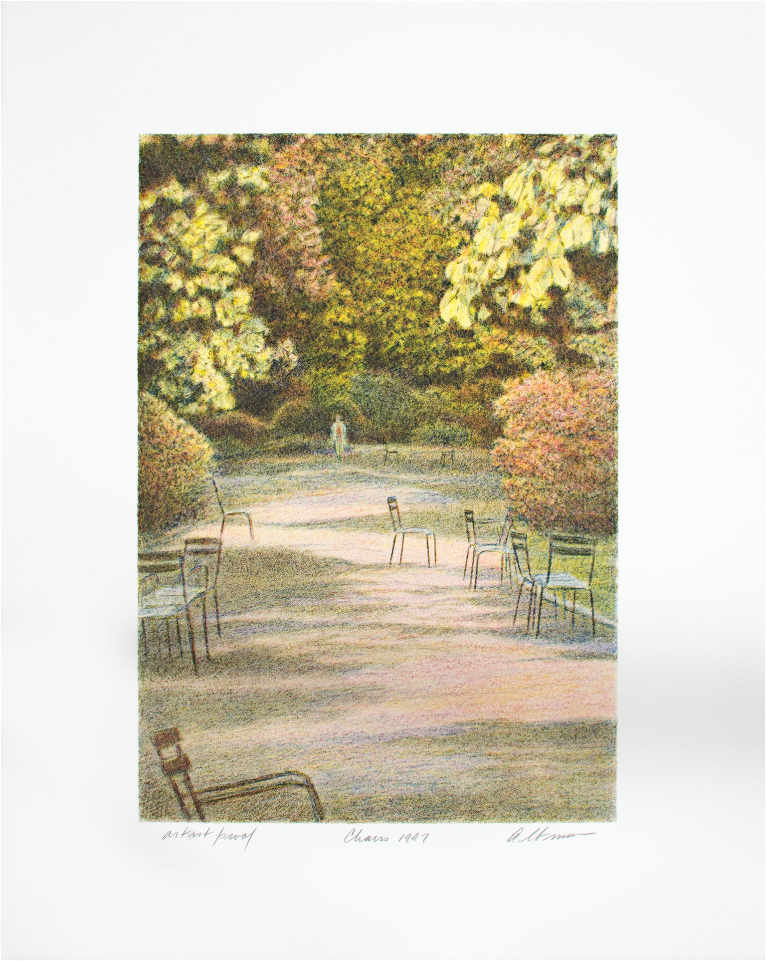 Harold Altman - "Walking Couple," Original Color Lithograph signed by ...