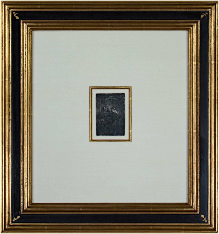 Rembrandt van Rijn - Woman at a Door Hatch Talking to a Man and ...