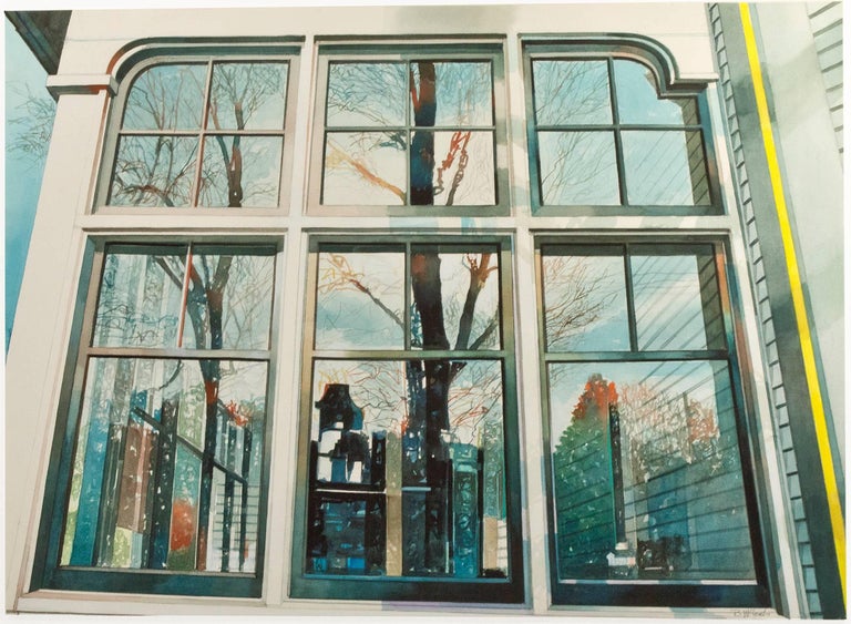 Bruce McCombs - "Window Reflections," Watercolor Cityscape signed by Bruce McCombs For Sale at ...