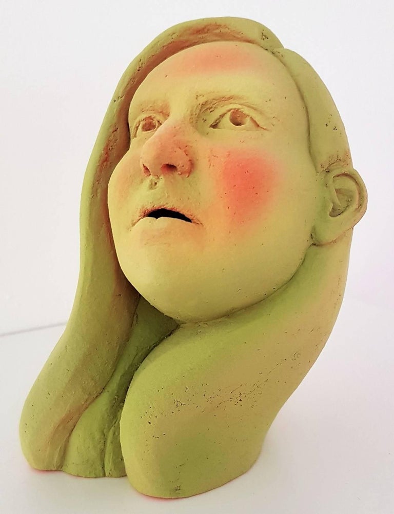 Jamie Bates Slone - Small head (Green), Sculpture For Sale at 1stdibs