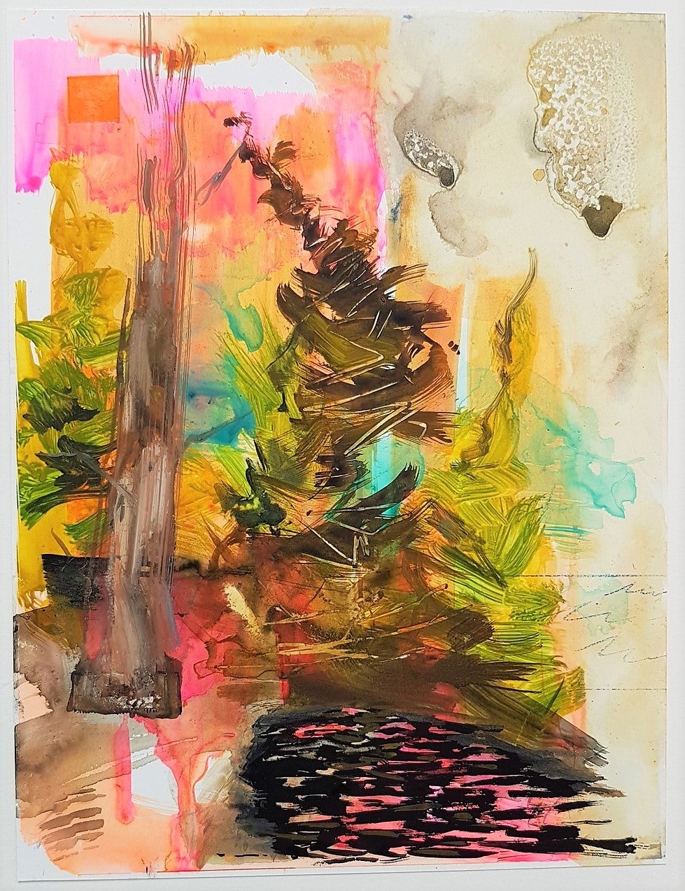 Richard Karwoski - Trees, Large Watercolor Painting by Richard Karwoski ...