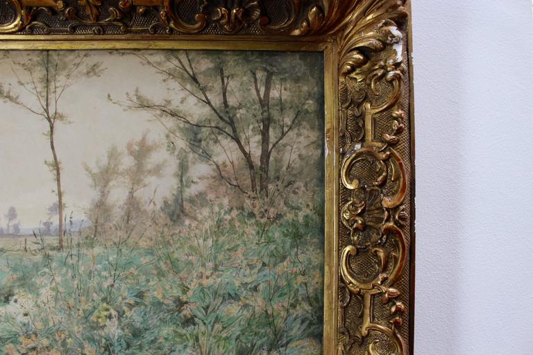 Paul Roux - 'La Campagne' by Paul Roux, 19th Century French Watercolour ...