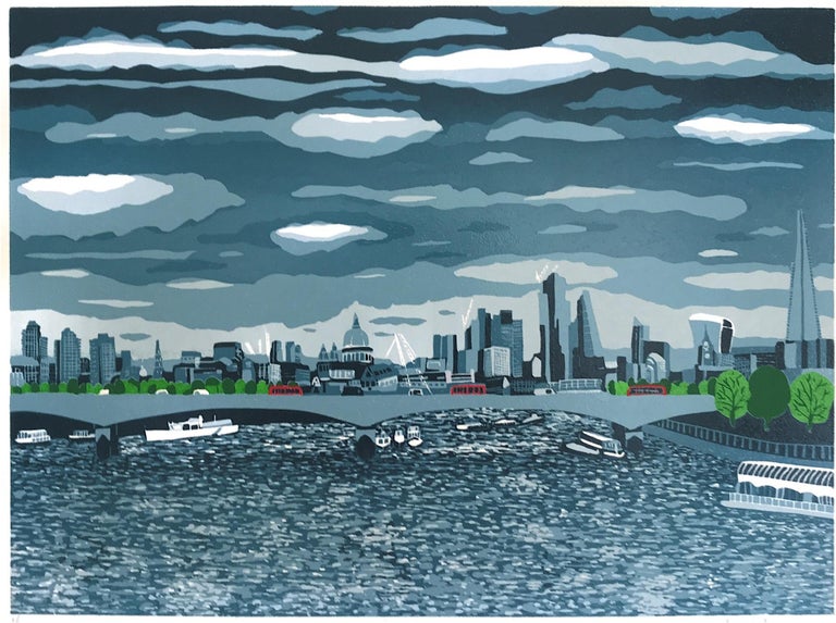 Jennie Ing - Passing Storm (Waterloo Bridge) For Sale at 1stDibs