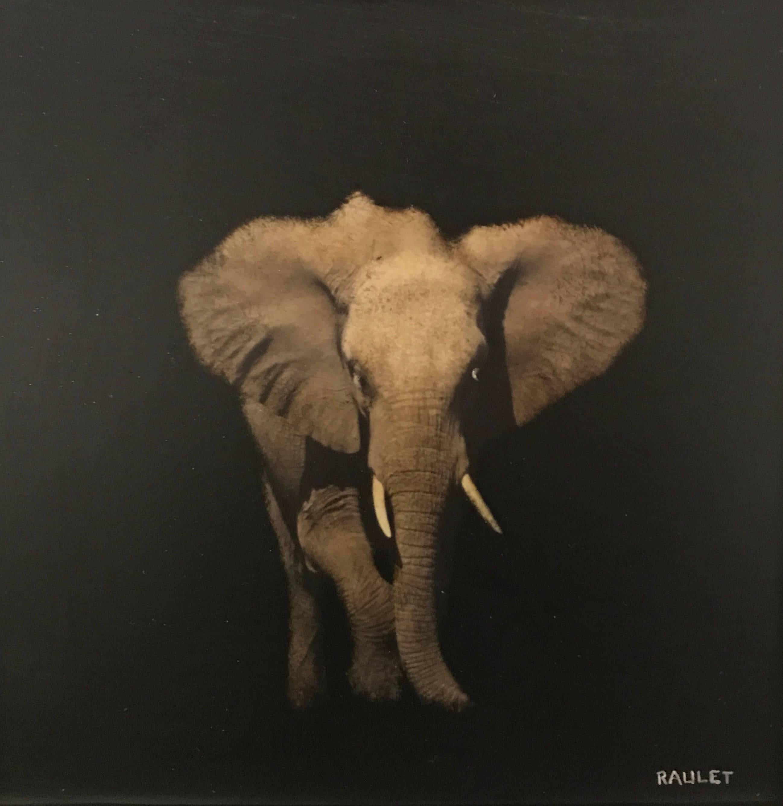 Dawne Raulet - 'Elephant' Mixed Media on Board Contemporary Animal ...