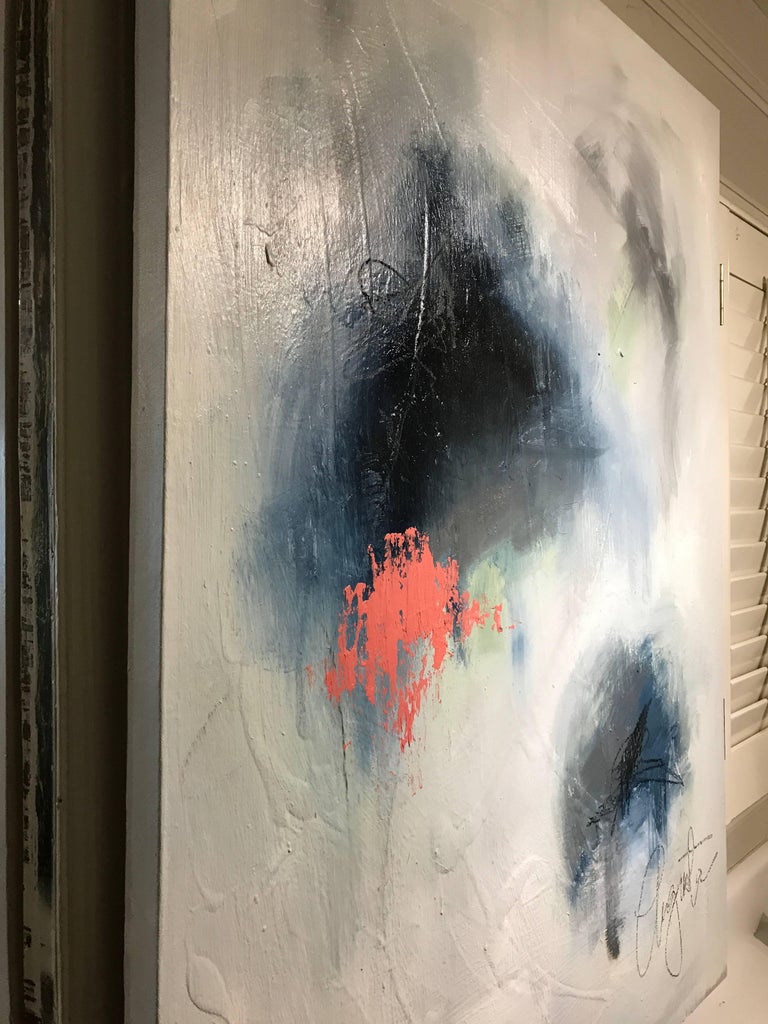 Augusta Wilson - Blue Lagoon, Large Mixed Media on Canvas Abstract ...