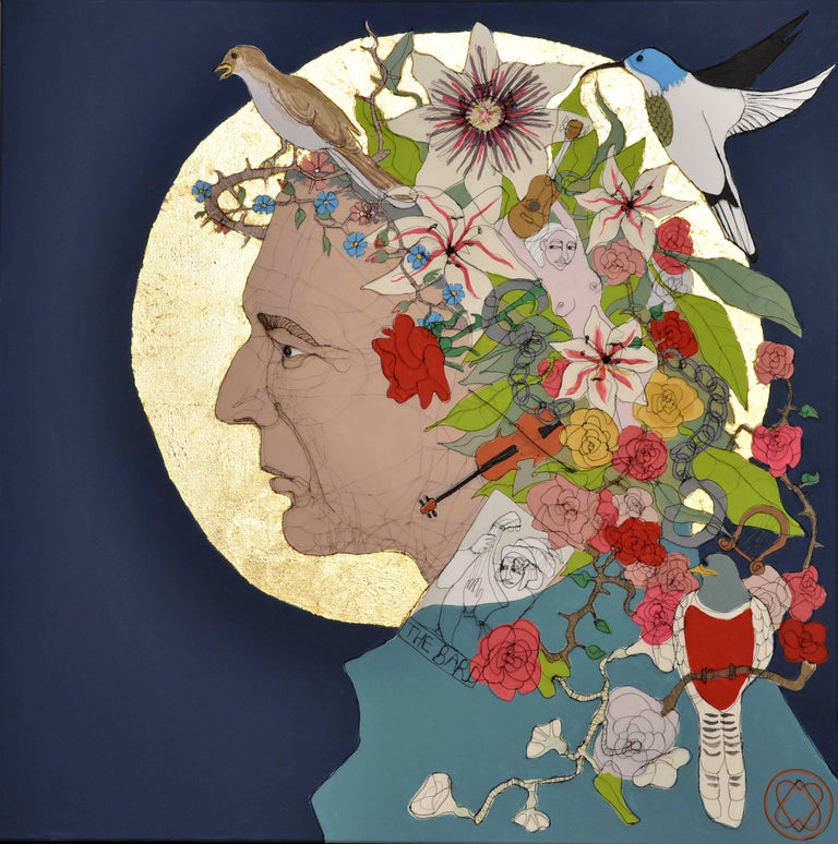 Fiona Morley - Mr. Cohen by Fiona Morley - Wire, gold leaf and oil on ...