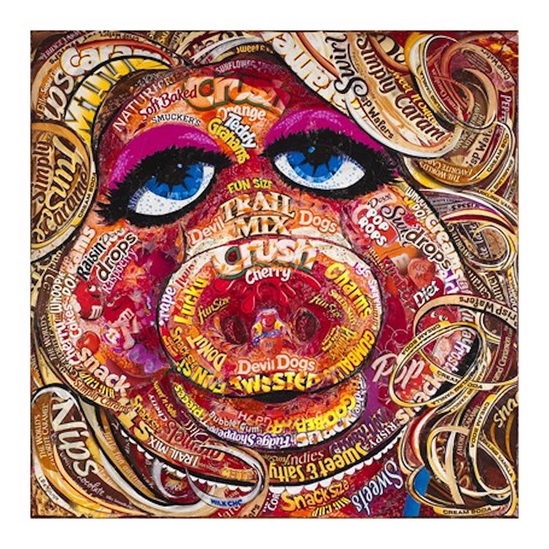 Laura Benjamin - Miss Piggy - Original - Part of Candy Wrapper Collage ...