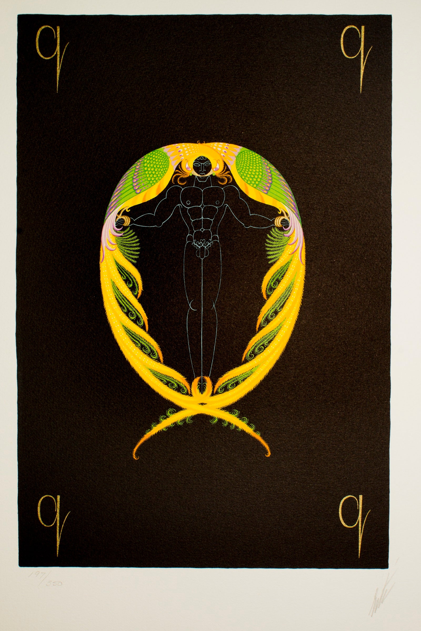 Erté - Letter "T" - Suite Alphabet - Original Screen Print 1976 at 1stDibs