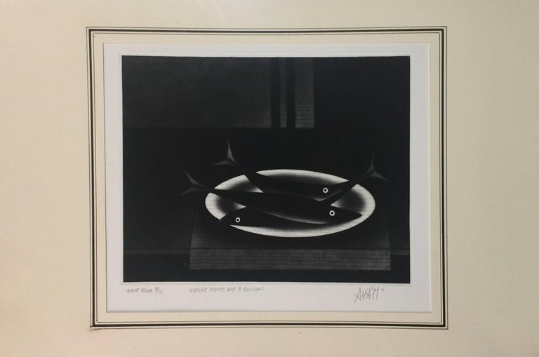 Mario Avati - Still life with 3 fishes For Sale at 1stdibs