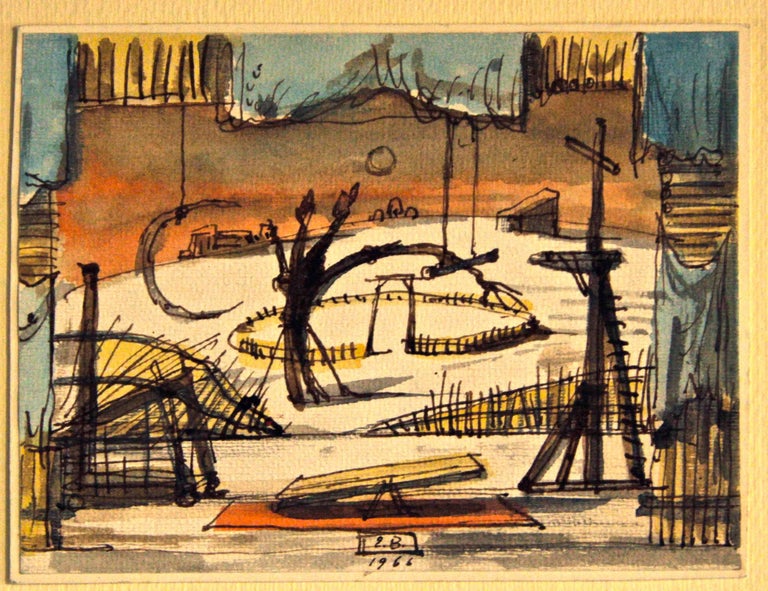 Eugene Berman - Study for a Scenography - Original Ink Drawing by ...