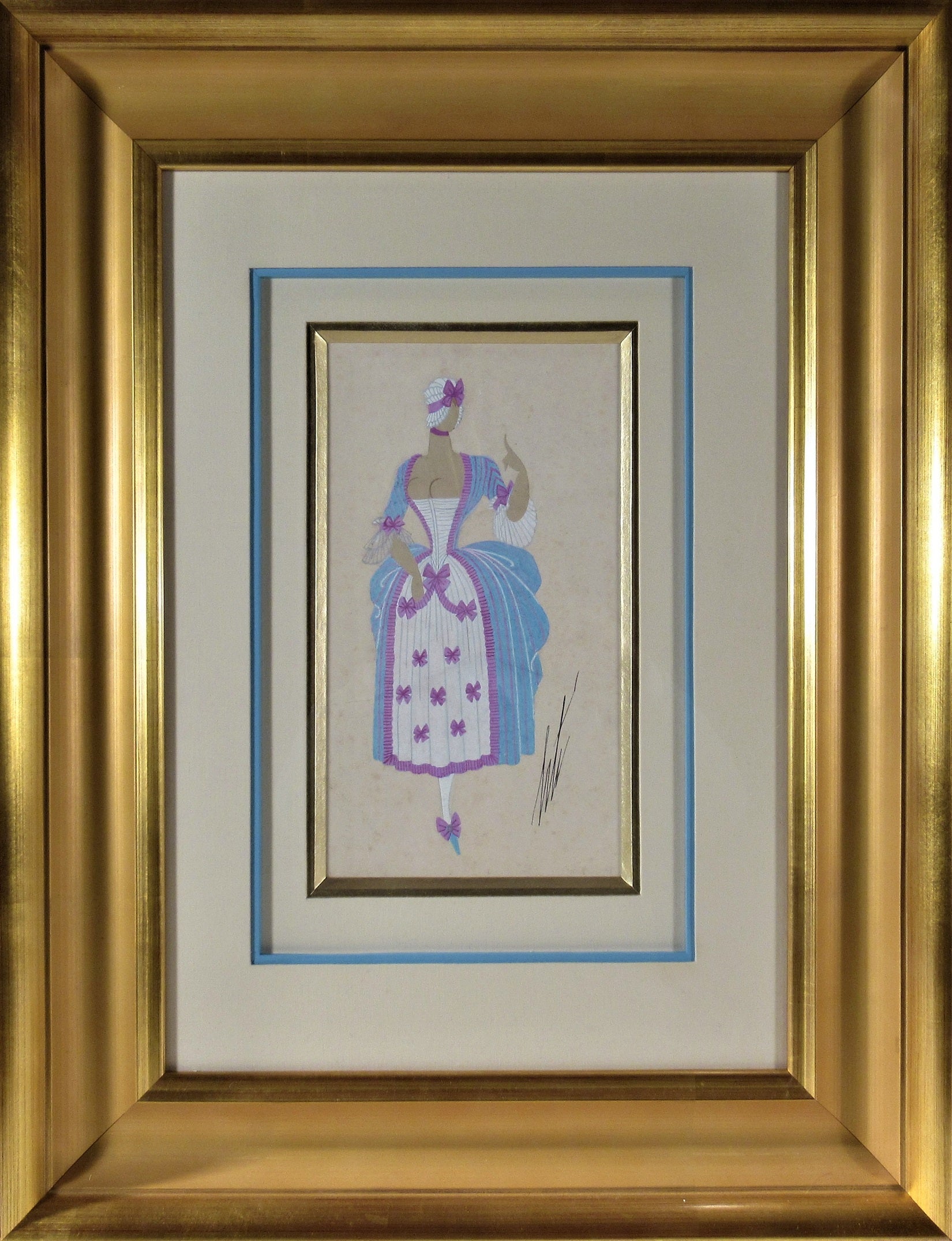 Erté - Lady Justice, Art Deco Gouache Painting by Erte For Sale at 1stDibs