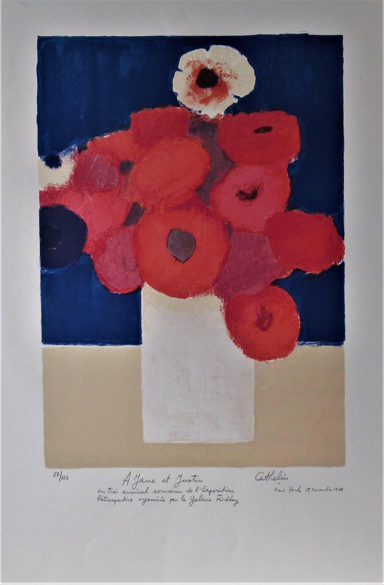 Bernard Cathelin - Flowers in a Vase For Sale at 1stDibs